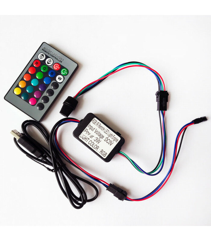 Источник света D 6mm, 1 голова, 5В, USB, RGB