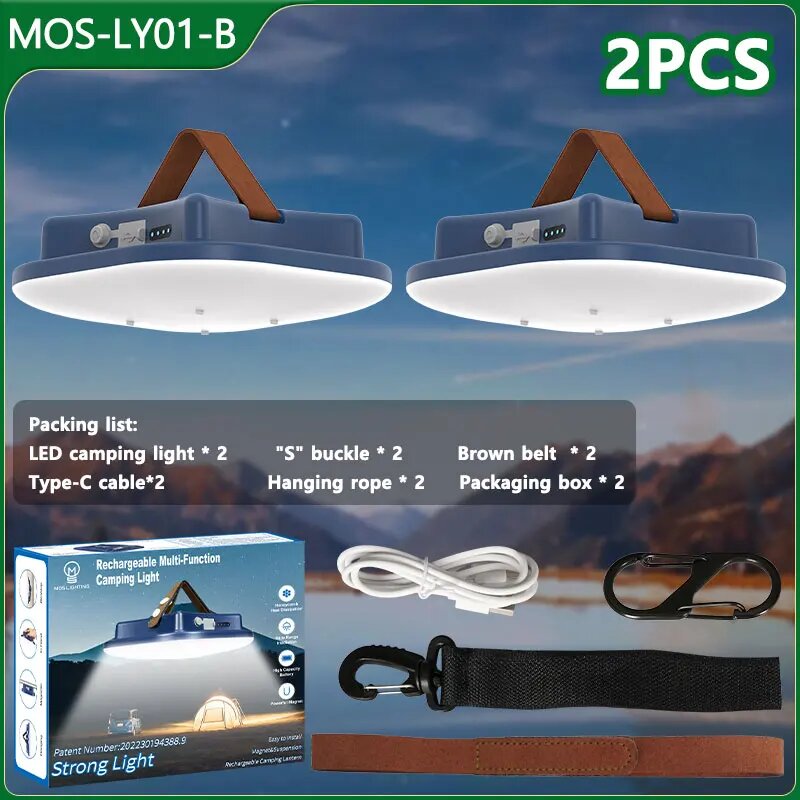 2шт LED кемпинг фонарь MOSLY01-B Blue