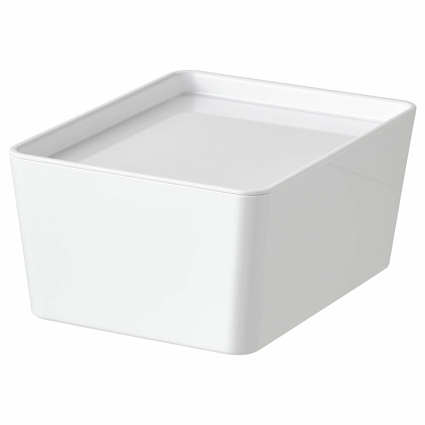Контейнер "IKEA KUGGIS", ПЭТ, белый, для мелочей, 13x18x8 см, 1 шт
