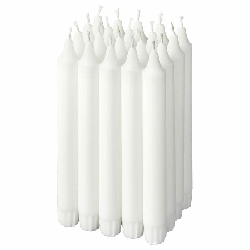 Свеча IKEA JUBLA, белый, 19 см, время горения 6 ч 601.919.16