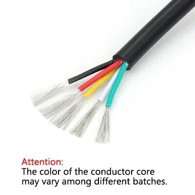 Многожильный провод UL2464 2/5/10 м черный 30AWG, 5 Cores, 2 meters