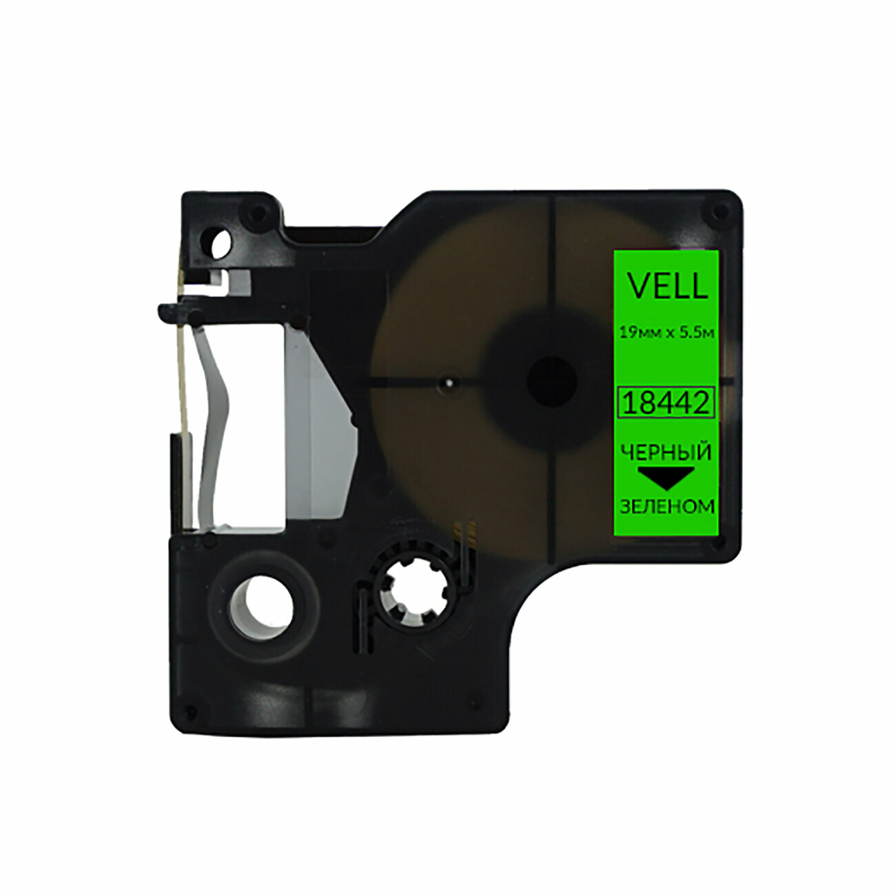 Набор Лента Vell VL-D-S0718570/18442 (винил, 19 мм x 5.5 м, черный на зеленом) (2 шт)