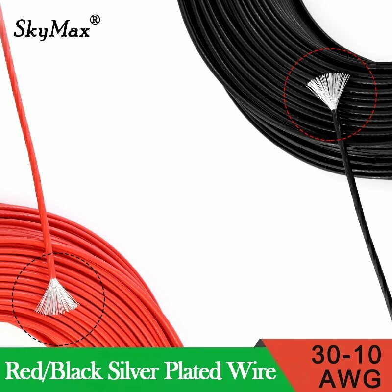 Электрический провод FEP 10AWG Sq6.0mm Black 2 meters