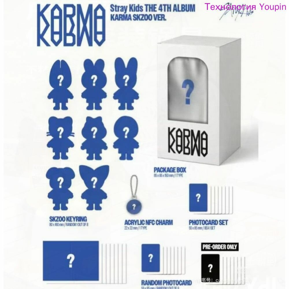 Плюшевая игрушка Stray Kids KARMA версия SKZOO, набор в подарочной коробке