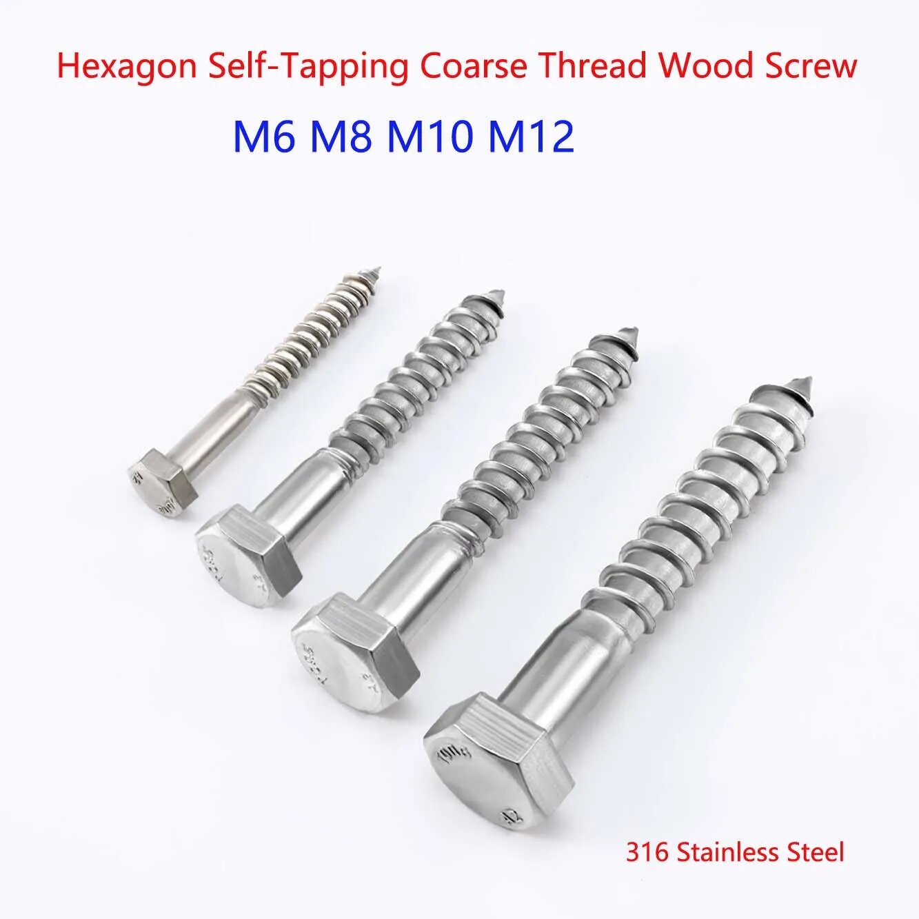 Саморезы из нержавеющей стали 316 M6 M8 M10 M12 30-200 мм