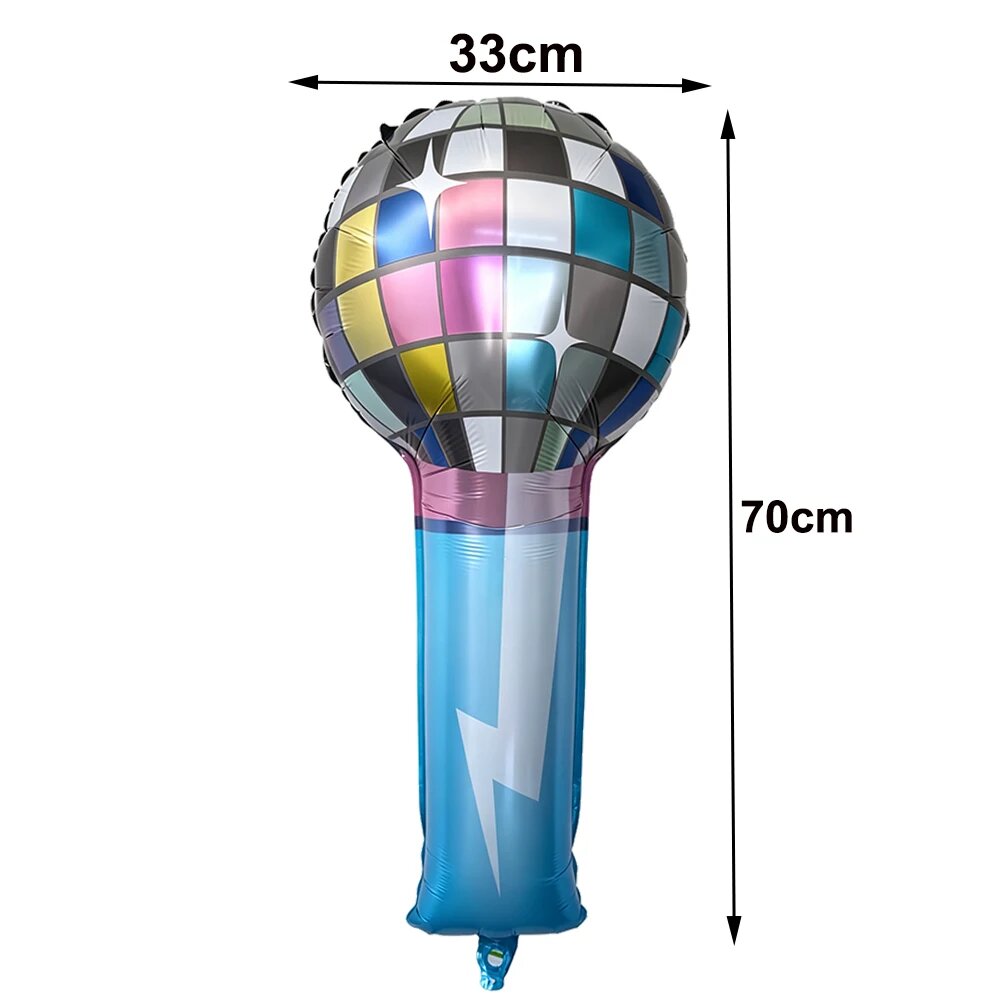 Шары из фольги в форме микрофона 35/70 см 70cm microphone