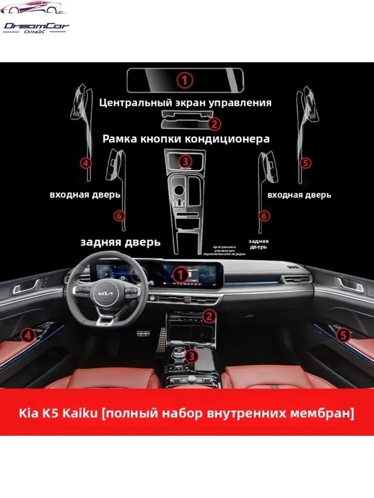 KIA K5 2023 защитная пленка для автомобиля 1 полный комплект для салона автомобиля