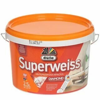 Краска интерьерная Dufa SuperWeiss Diamond для стен и потолков, 2.5 л