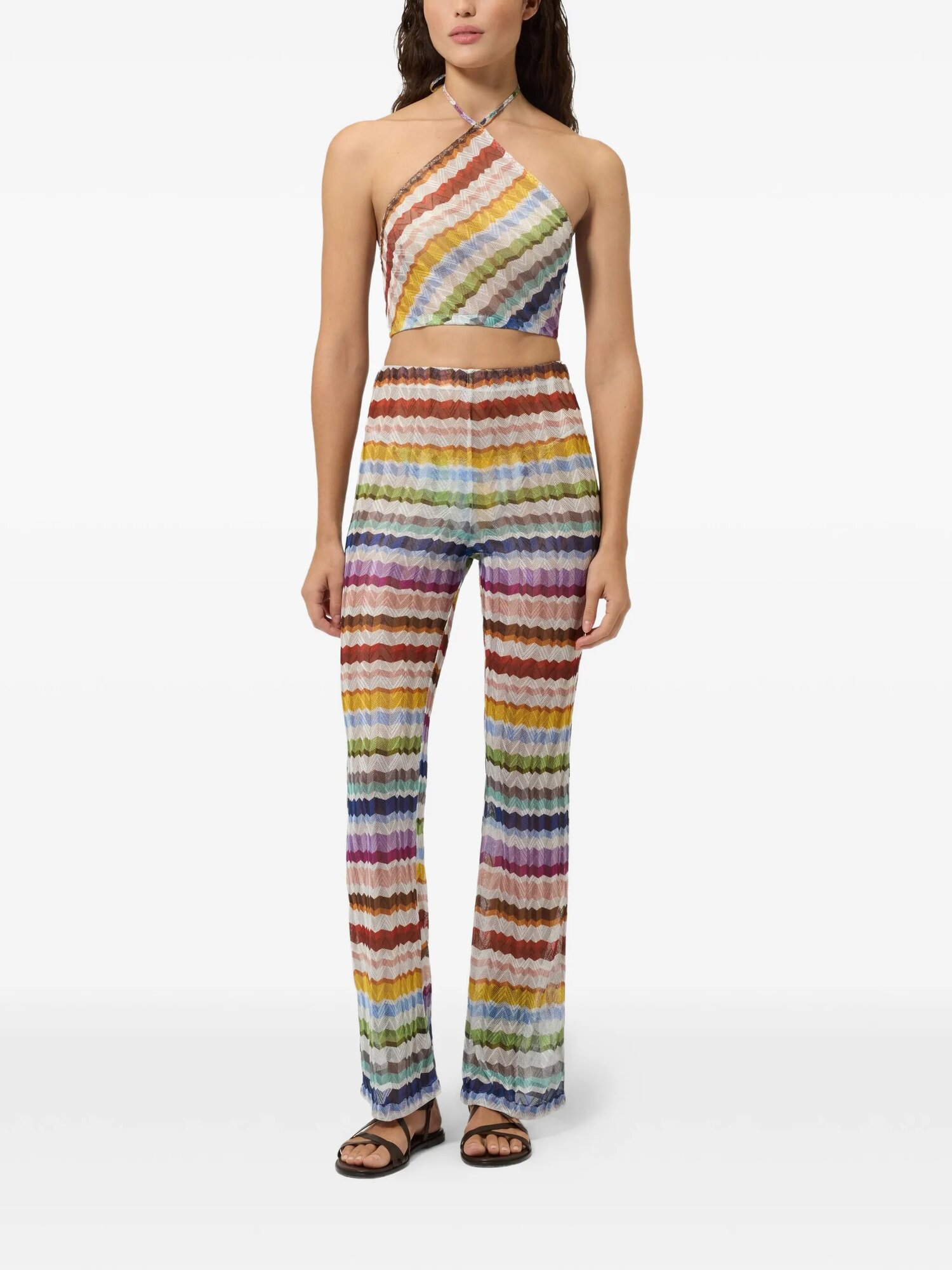 Топ Missoni Zigzag-knit halterneck top, размер 36, разноцветный — фото 1
