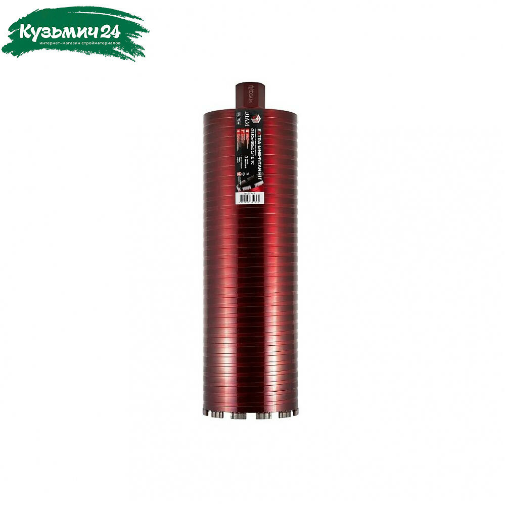 Сверло алмазное по бетону DIAM Extra Line Titan HIT 313042, 152х450х12х1 1/4UNC, сегментное, сухое сверление