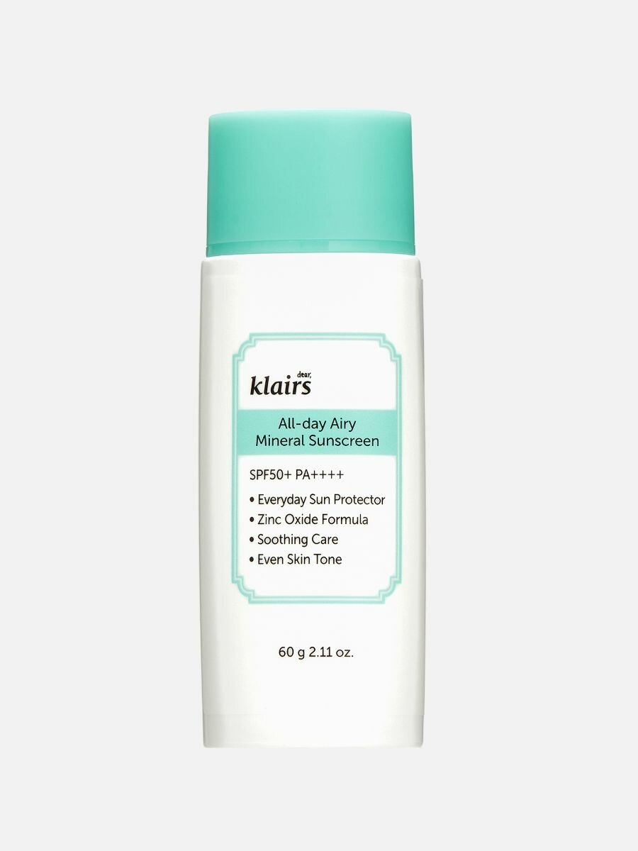 Dear, klairs Солнцезащитный крем для чувствительной кожи SPF50+ 60мл