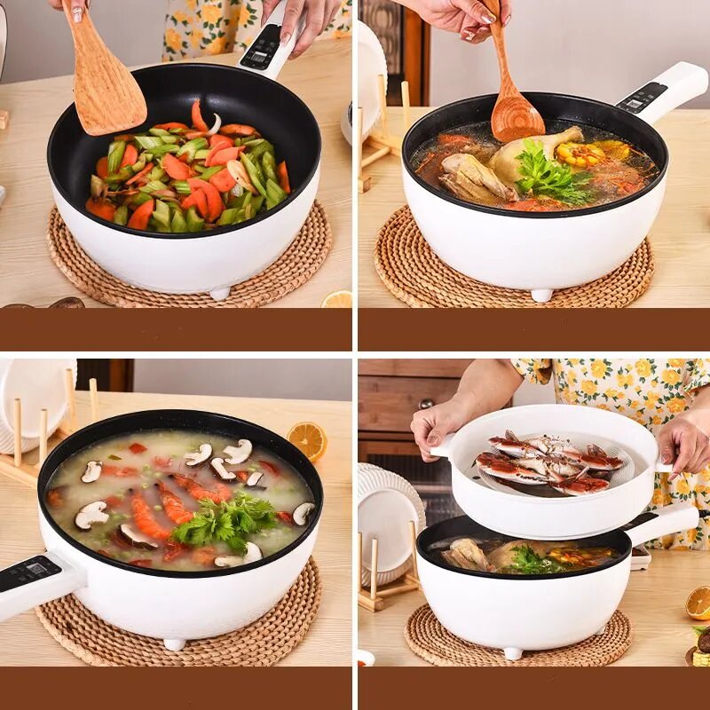 Мультиварка-скороварка SKU00588, 1000Вт, 3л, керамическое покрытие, сенсорное управление, белый — фото 1