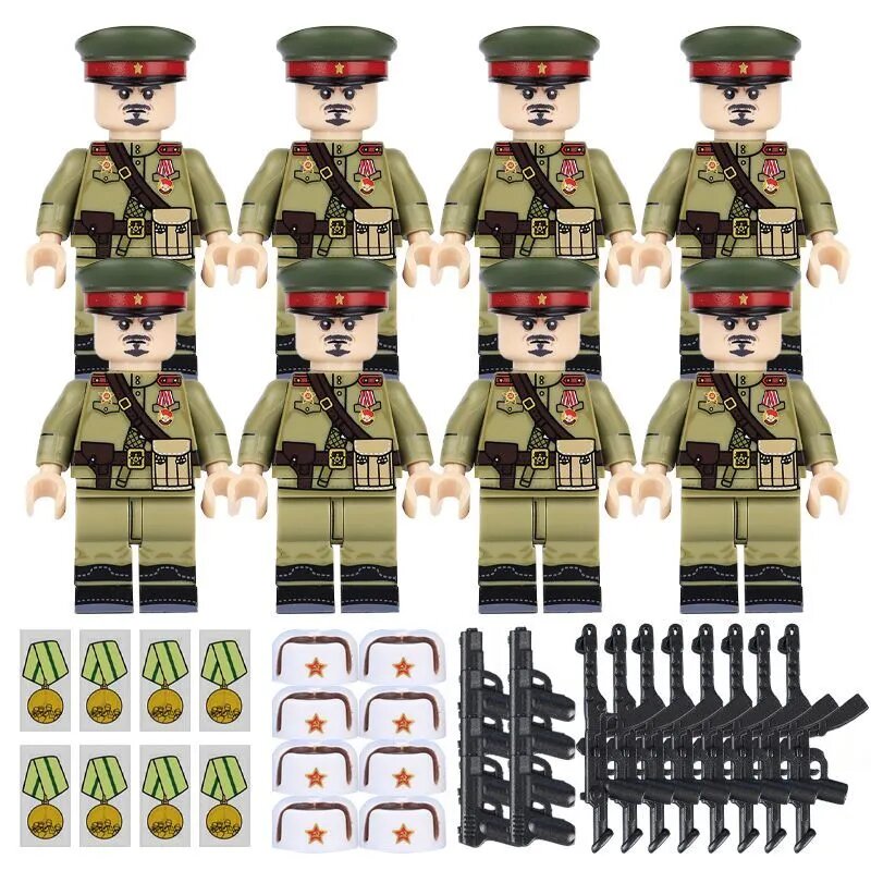 Игрушка- для строительных блоков, минифигурок, касок, оружия и амуниции советских солдат времен Второй мировой войны