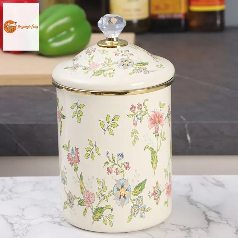 Креманка Ou Lijia, диаметр 8.2 см, 1 шт, эмаль, влагостойкая, с крышкой