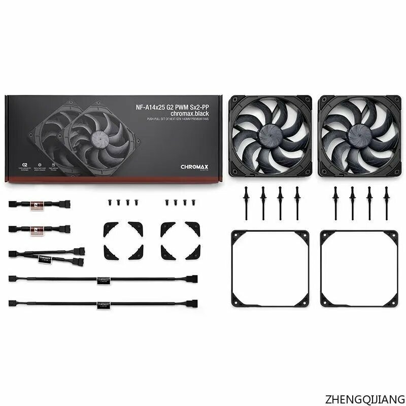 Noctua Настольный вентилятор NF-A14X25 G2, коричнево-красный, черный матовый