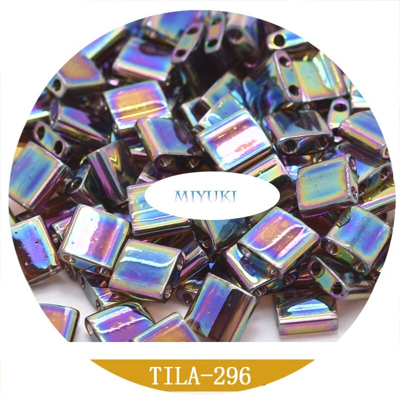 Японские стеклянные бусины Miyuki Tila 5x5 мм прозрачные 3g 38pcs, TILA-296