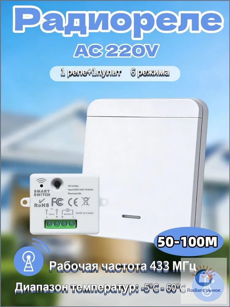 RF 433 МГц беспроводной настенный пульт дистанционного управления, мини-реле приемника, переключатель светодиодной лампы
