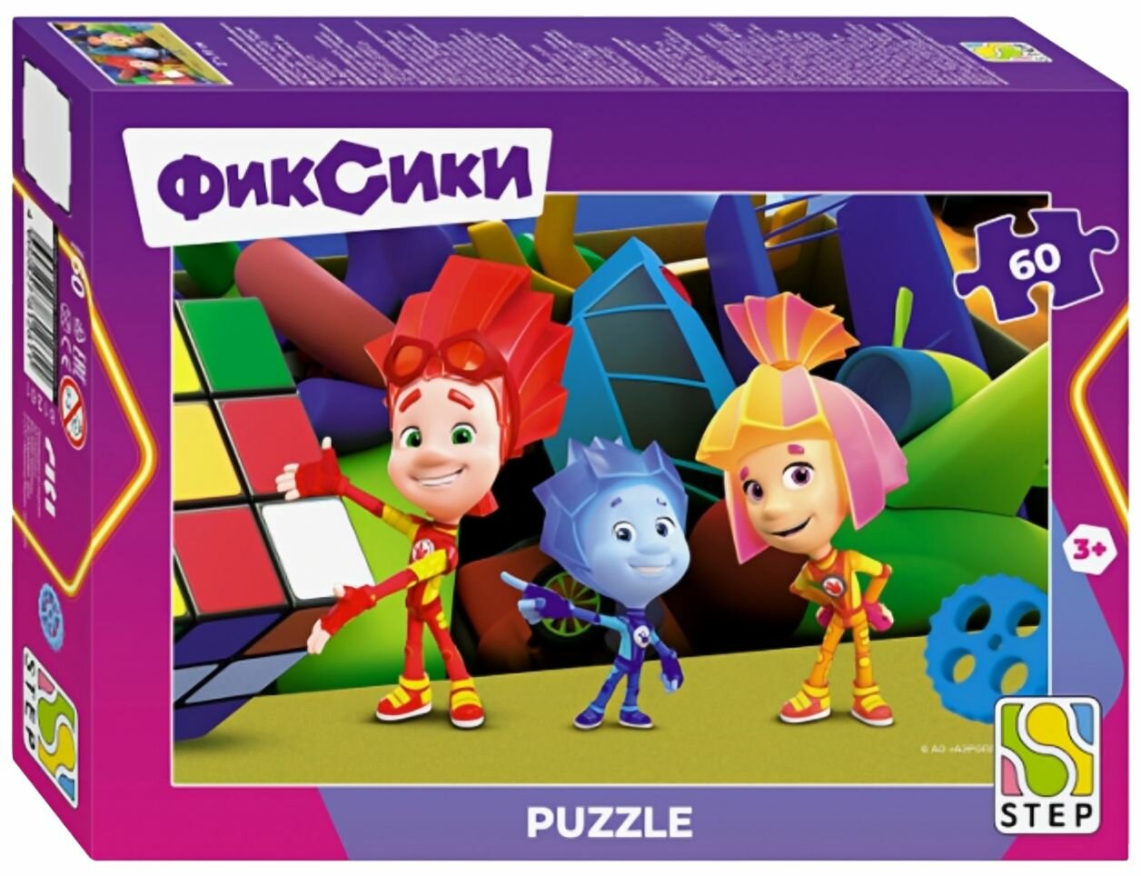 Детский пазл "Фиксики. Новый сезон", логическая игра-головоломка для детей, развитие мелкой моторики, паззл из 60 деталей