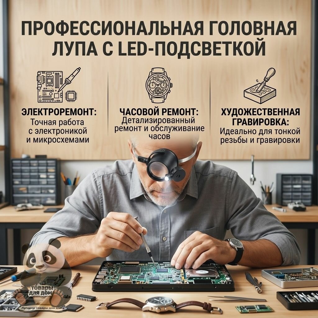 Лупа 15-кратная, диаметр: 75 мм