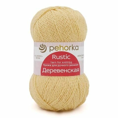 Пряжа Пехорка Деревенская 23 (5 мотков по100г/250м) слоновая кость