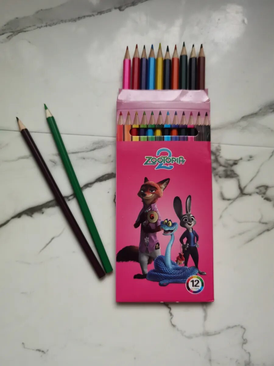 Набор цветных карандашей Зверополис (Zootopia) 12 штук