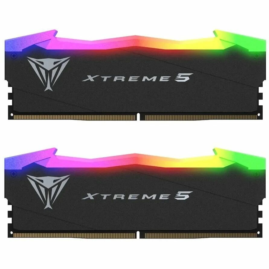 Оперативная память Patriot Viper Xtreme 5, DDR5, 32GB (2x16GB), 8000MHz, CL38, DIMM, с радиаторами, RGB, черный