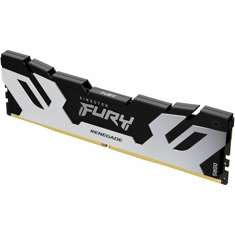 Оперативная память Kingston Fury Renegade, DDR5, 16Gb (1x16Gb), 6400MHz, CL32, DIMM, с радиатором, серебристый/черный