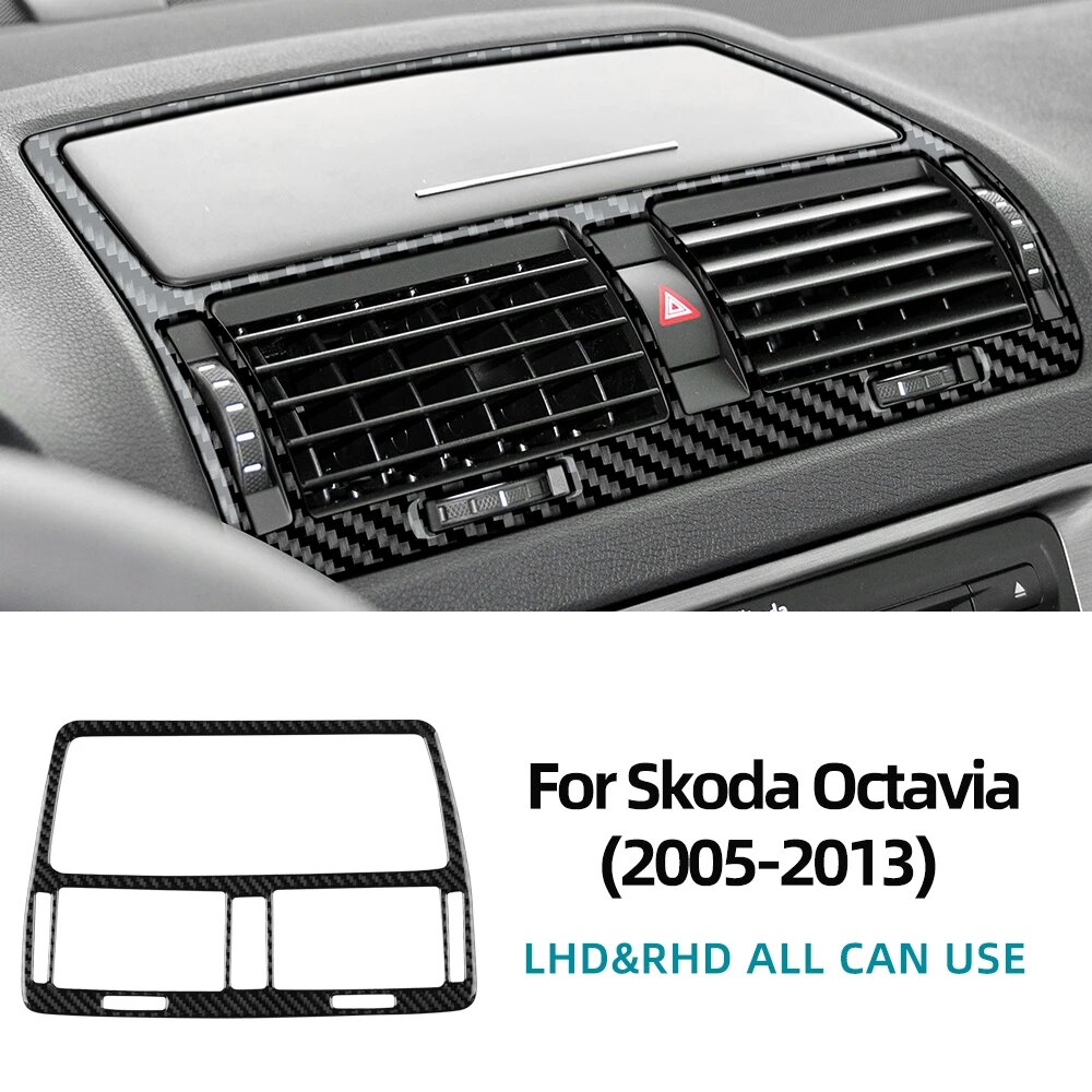 Накладка на центральную консоль из настоящего мягкого карбона для Skoda Octavia 1z3 1z5 A5 2005-2013