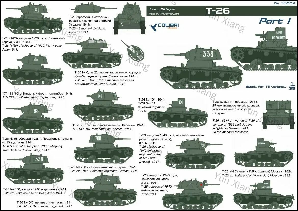Декаль 1/35 Т-26 Part I (Colibri Decals)