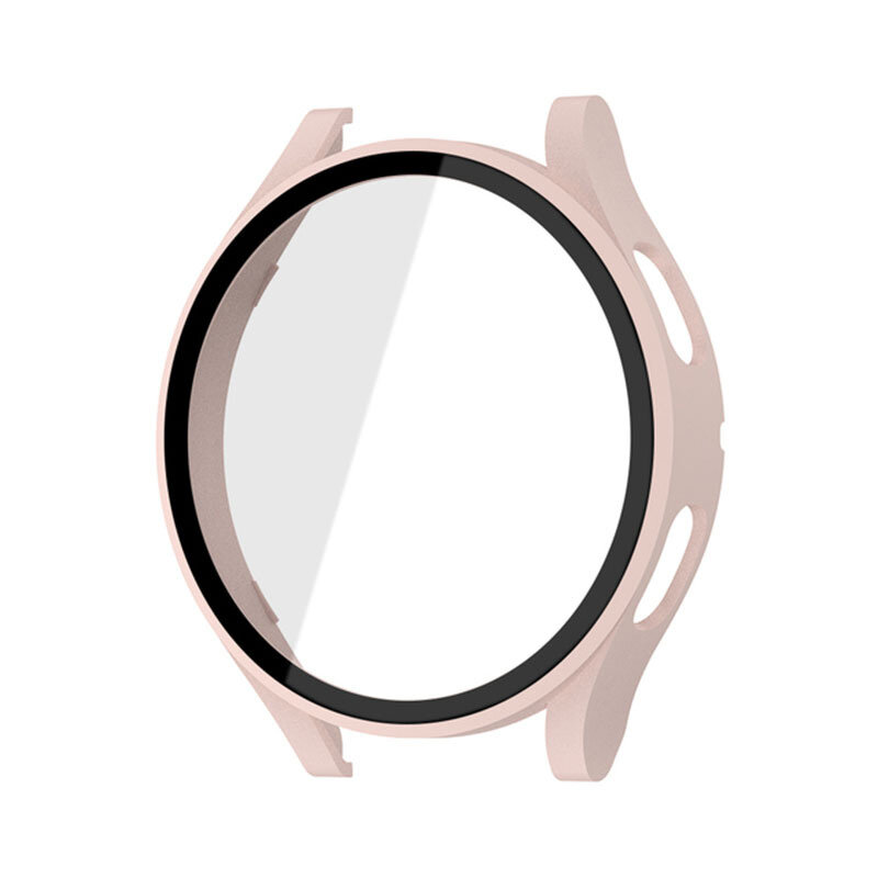Розовый песок защитный чехол для Galaxy Watch 4 44 мм с закалённым стеклом