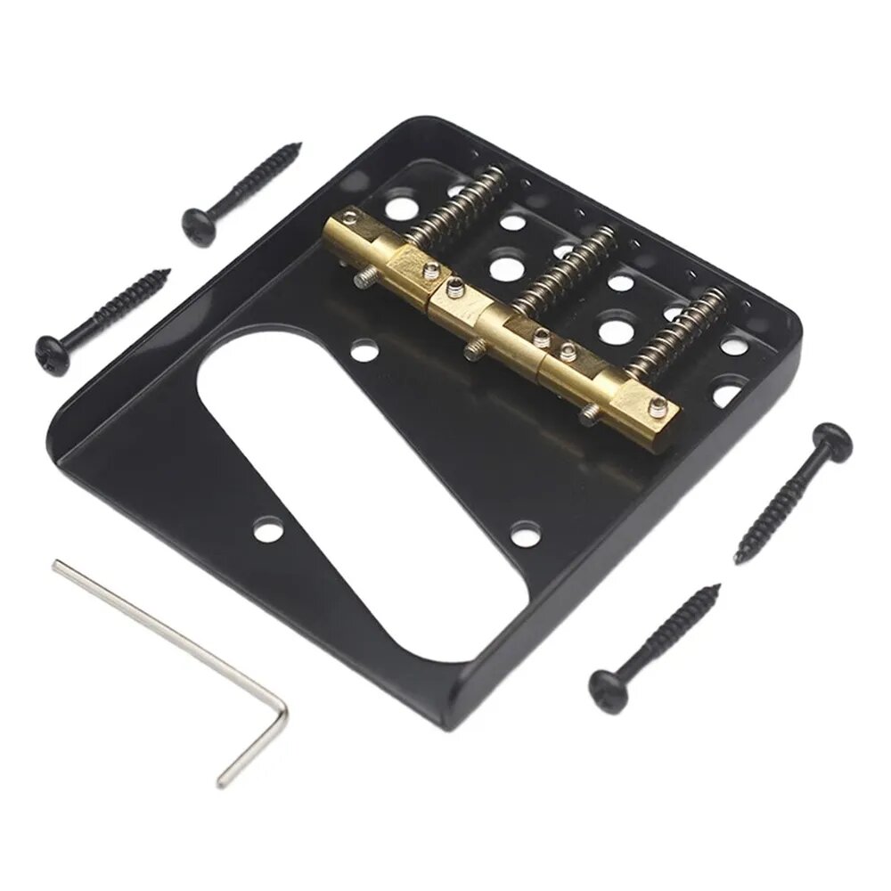 Гитарный бридж Telecaster TL с 3-винтовым латунным седлом, черный