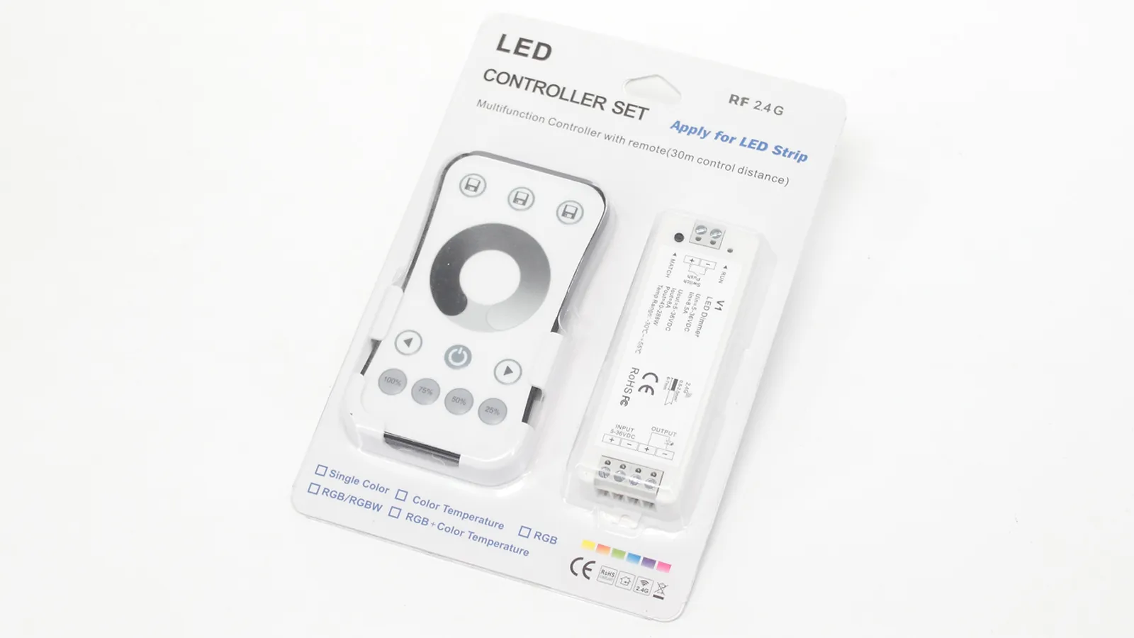 Лампы светодиодные ShopLEDs Контроллер с пультом DIM RF V1 IC28 (5-36V, 40-388W)