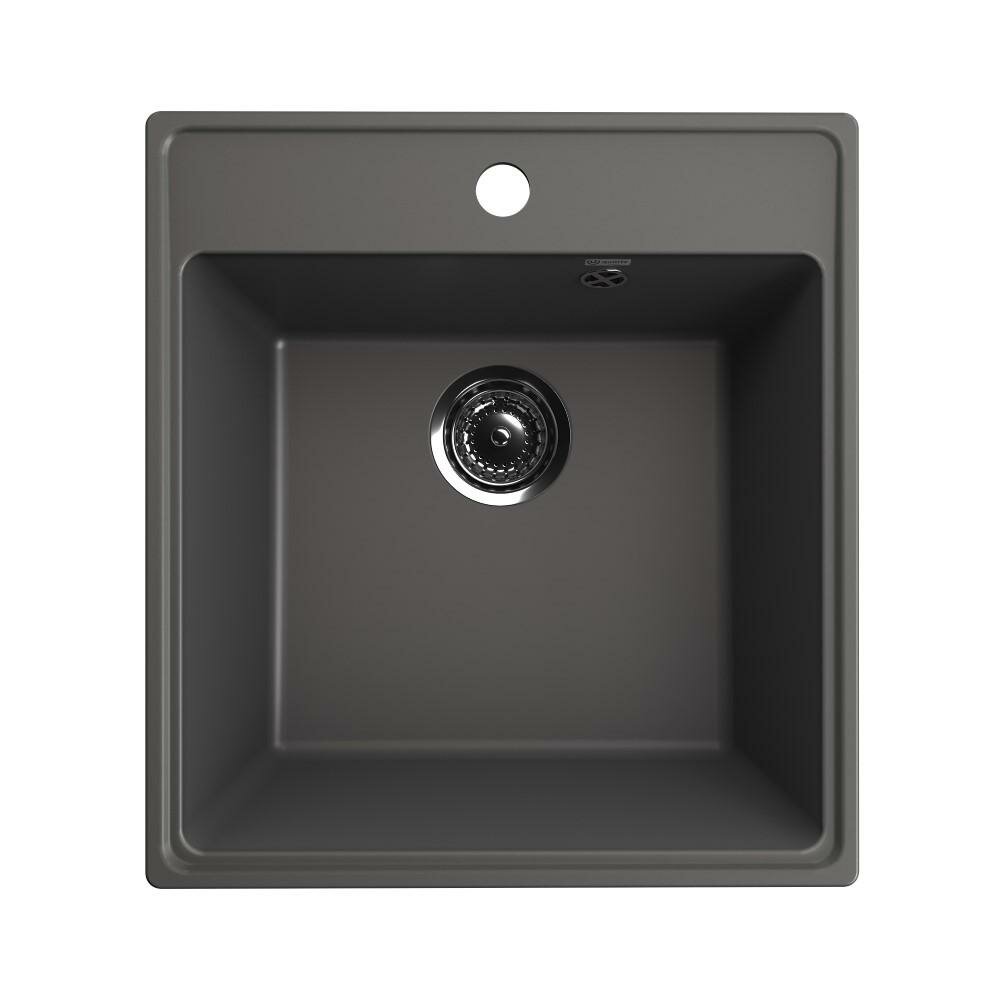 Мойка для кухни Ulgran Quartz 46х50 Forte 460-09 асфальт, 1 чаша, кварцевый композит