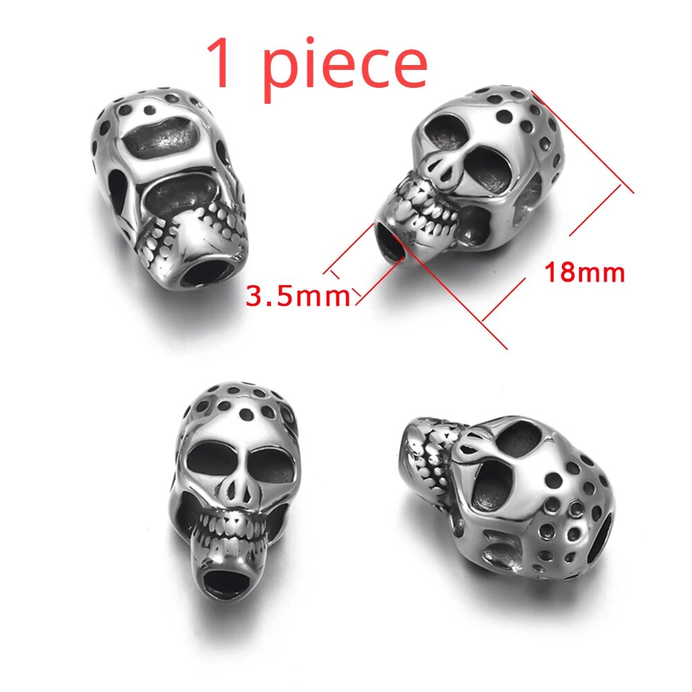 Бусина череп из нержавеющей стали, 18 мм, цвет 1piece Skull 5