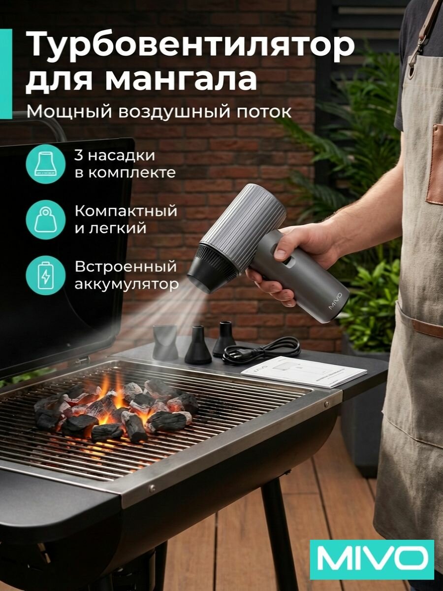 Мощный турбовентилятор Воздуходувка Mivo MS-160 Высокая мощность 300Вт
