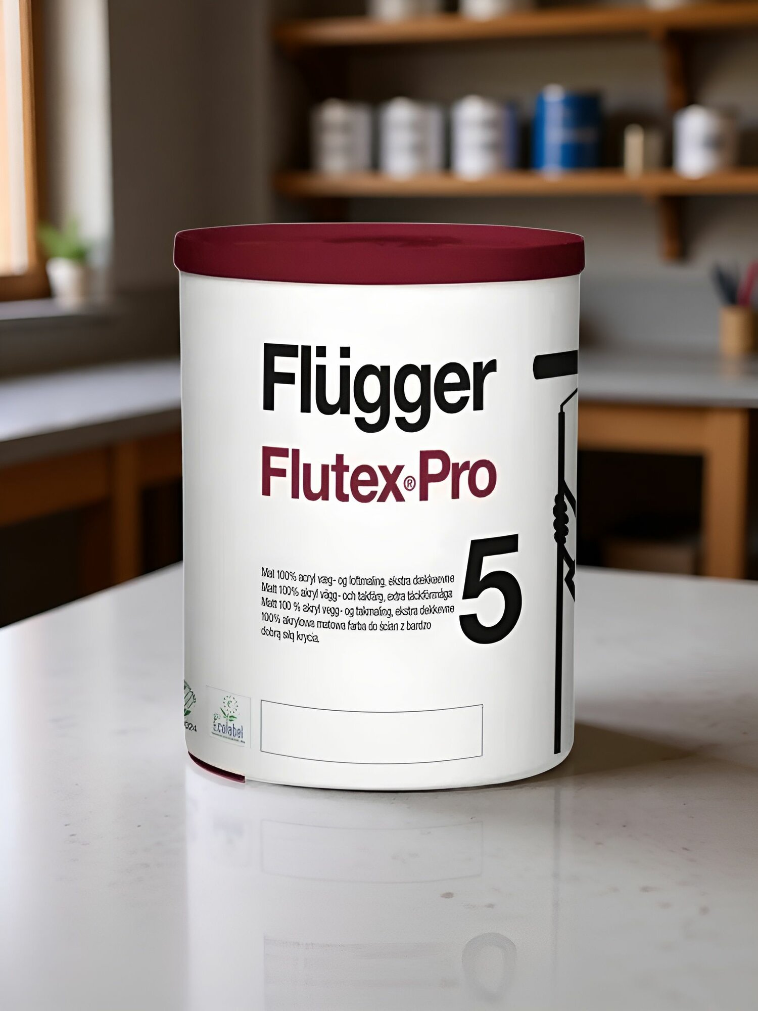 Flugger Flutex Pro 5 Акриловая краска с повышенной кроющей способностью для внутренних работ 0,75л