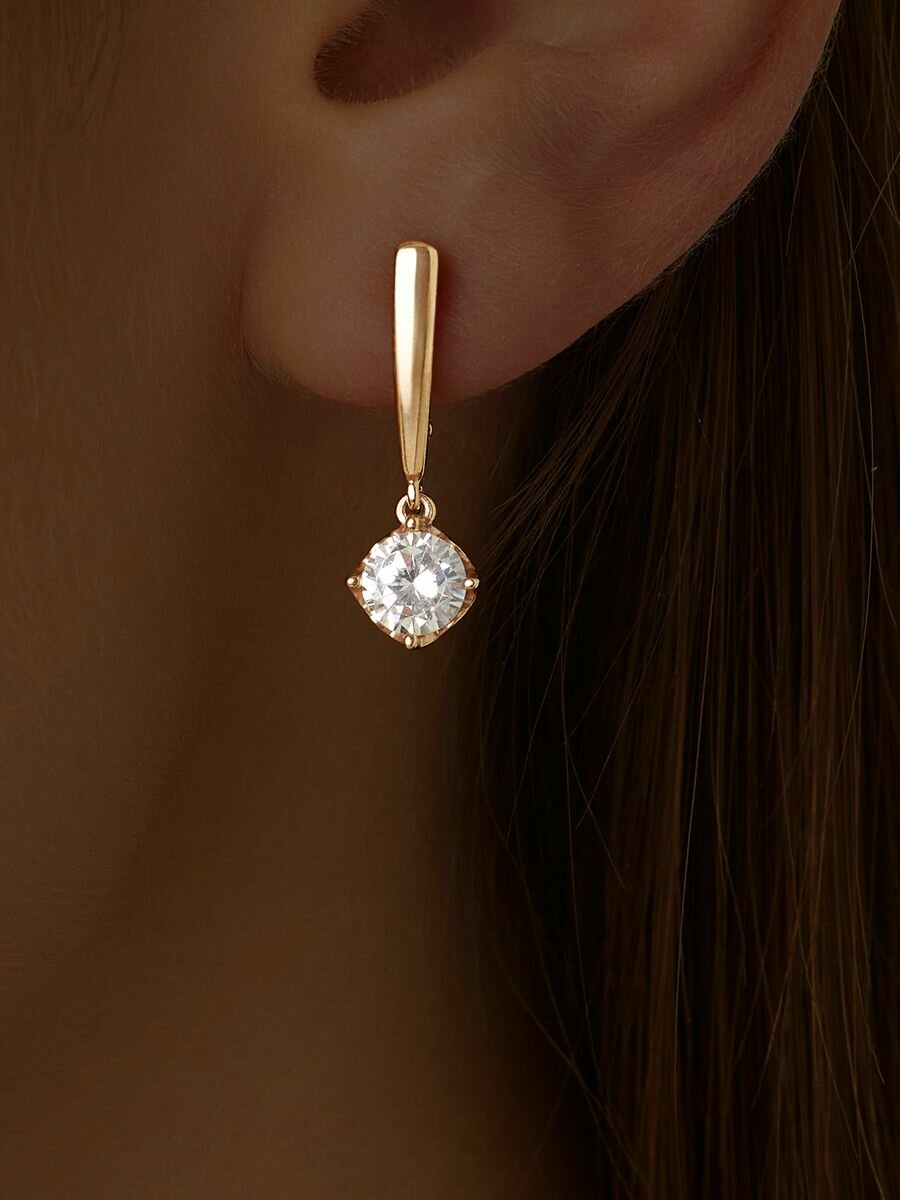 Серьги, 925 проба, фианит
