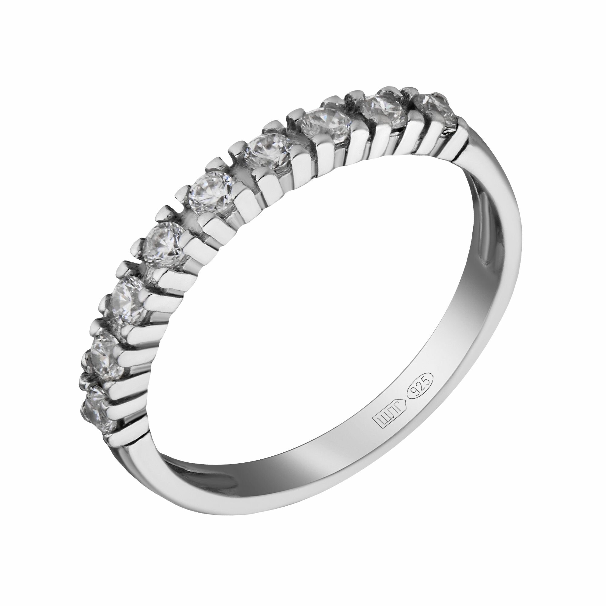 Кольцо, серебро, 925 проба, фианит