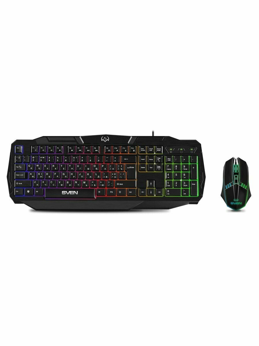 Комплект клавиатура+мышь проводной SVEN GS-9100 (USB, 1600dpi) (SV-018436)