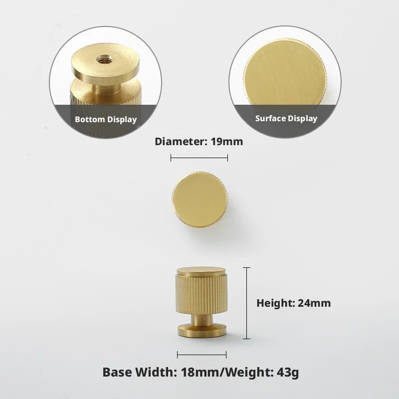 Латунные ручки для шкафов 96 мм G5148-Knob-S