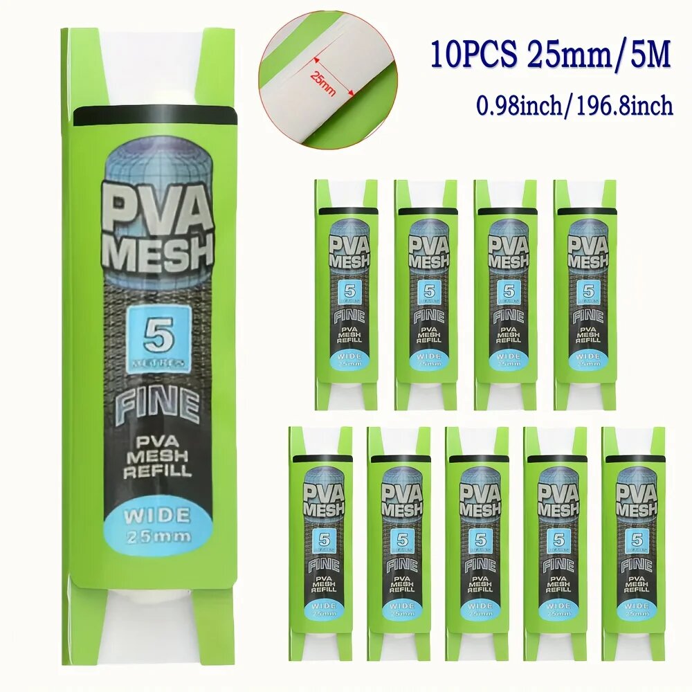 Набор из 10 штук: сетки ПВА AOLAIYUCHANG для ловли карпа 10pcs 25mm