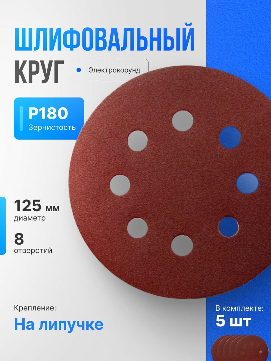 Vitatools Круг шлифовальный 125 x 1; P180 шлифовальный диск 125 мм толщина 1 мм зернистость P180