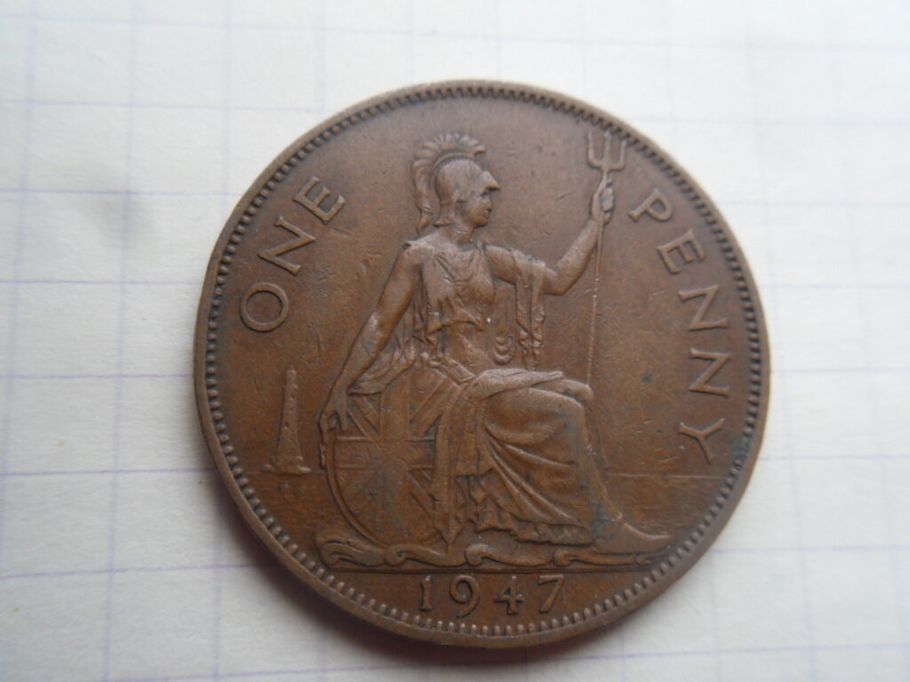Великобритания 1 пенни, 1947 Король Георг VI (1937 - 1952)
