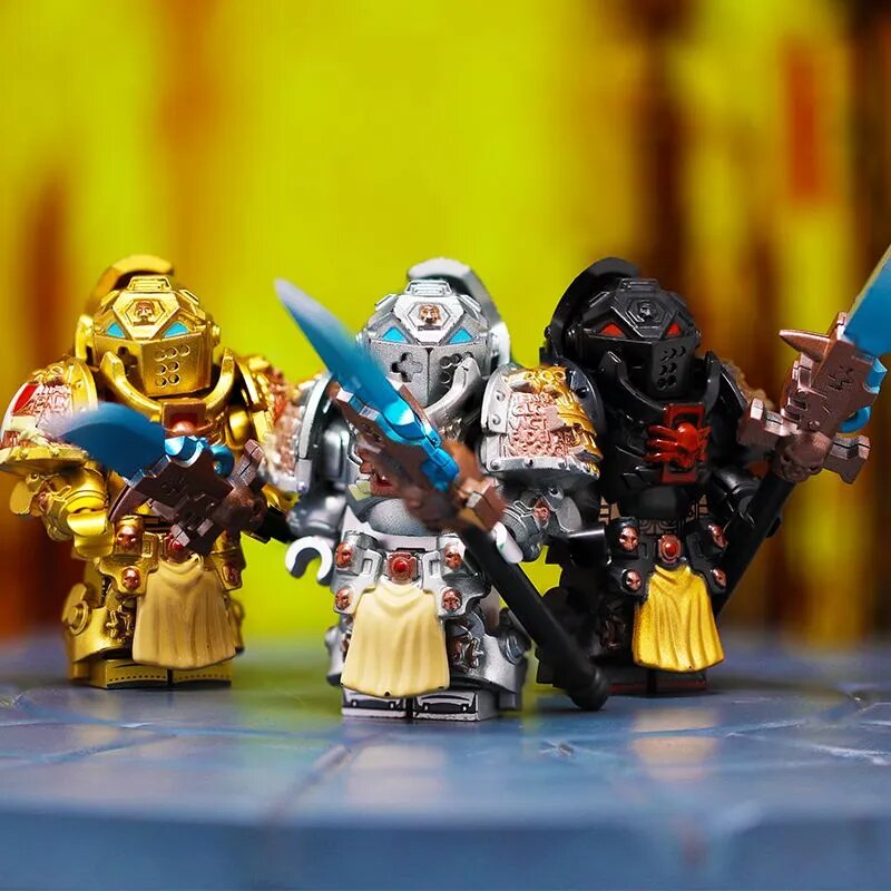 Warhammer 40000 фигурка сборная совместимая с конструкторами MOC Строительные блоки Grey Knight 6см -Золотой
