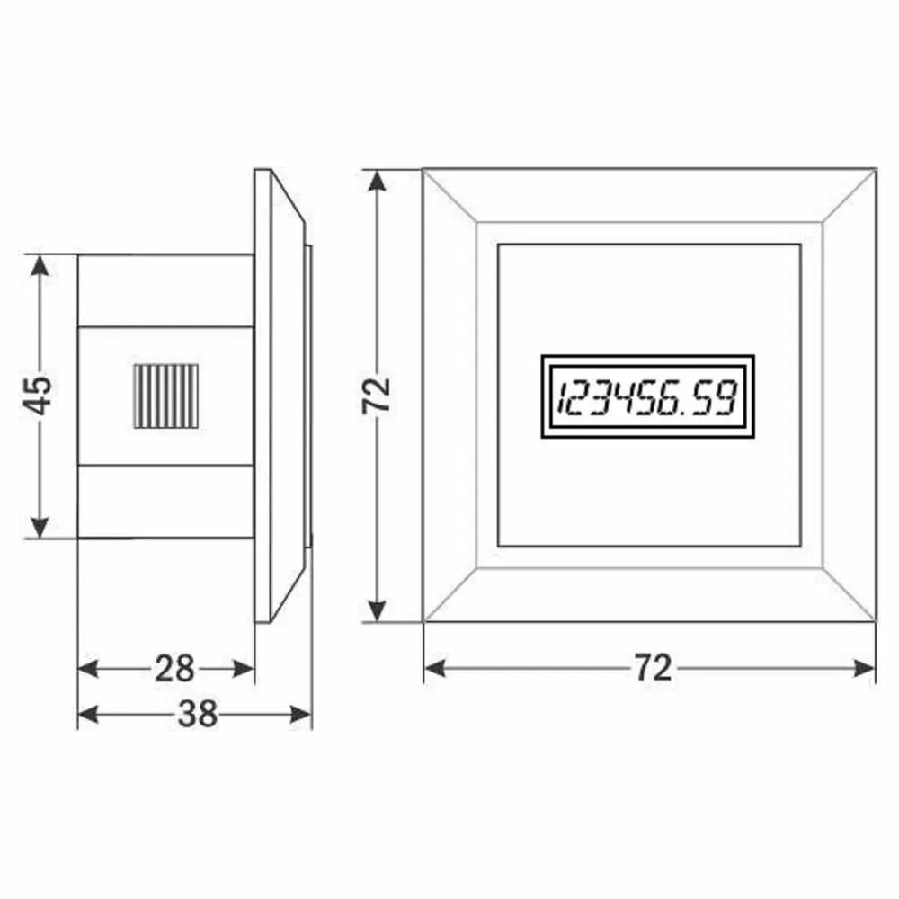 Счетчик времени наработки DELTAKIP Delta-Kip DK-HM-8L, черный, 110-240VAC DK-A0000008