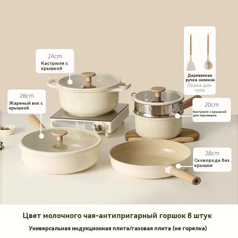 Сковорода, 28 см, с крышкой, с фиксированной ручкой