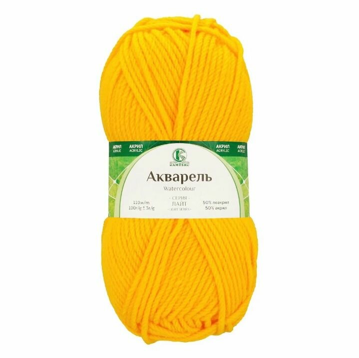 Пряжа Камтекс Акварель 104 (5 мотков по 100г/110м) жёлтый