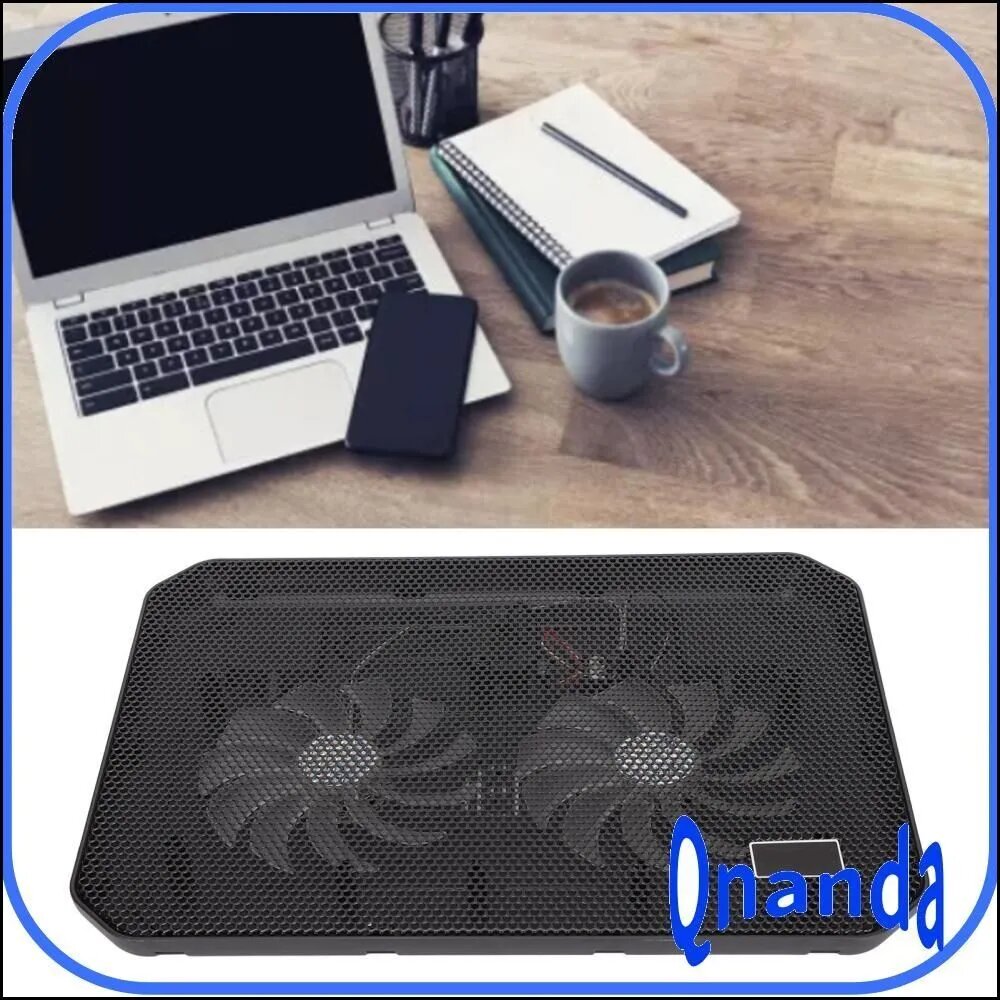 Кулер для ноутбуков, два вентилятора, эргономичный угол для пользователей до 17 дюймов