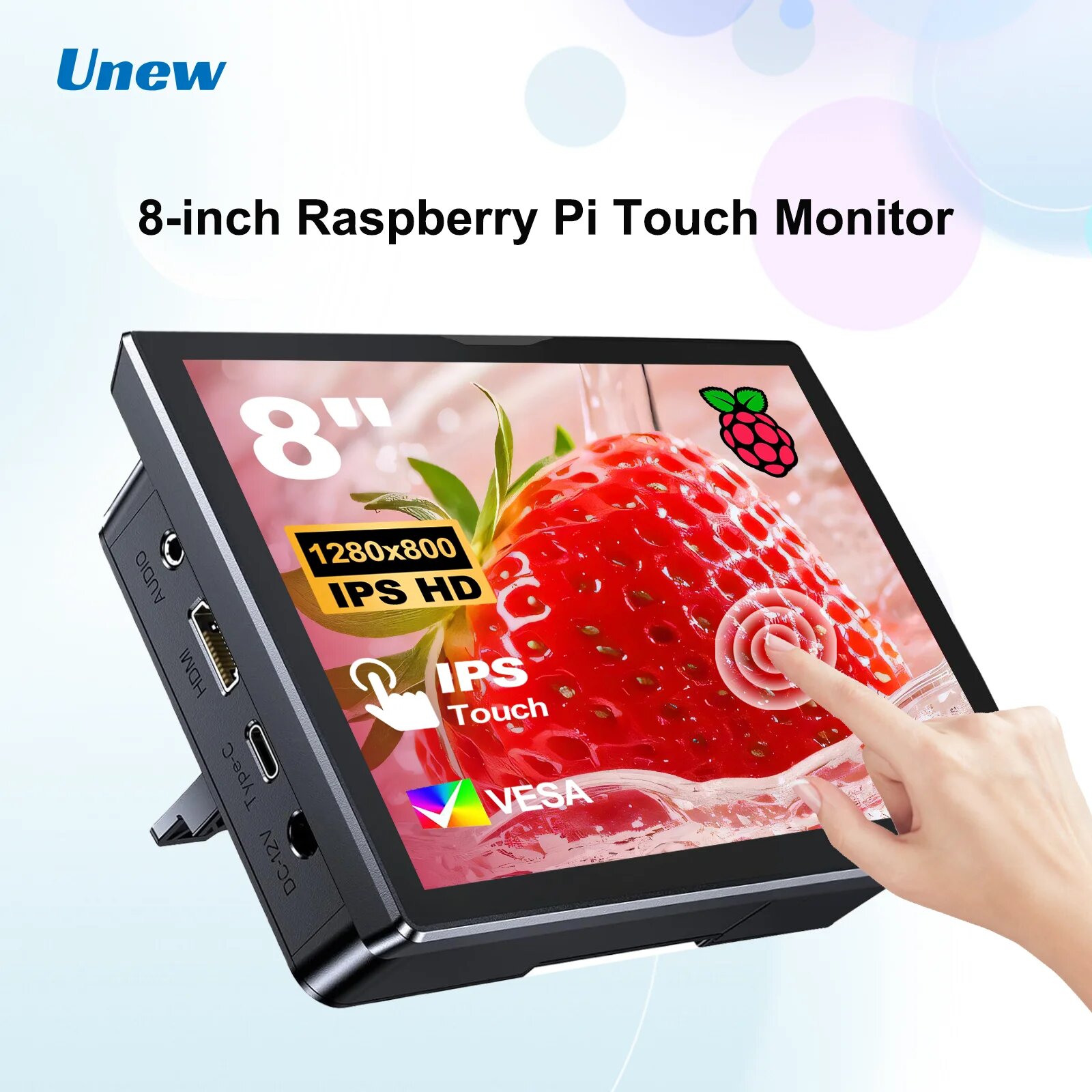 8-дюймовый сенсорный монитор Unew ЦХ080ПИ-А 1280x800 для Raspberry Pi