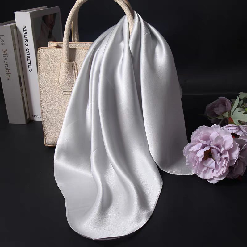 Шелковое полотенце тутовый шелк 1 шт, 53x53cm，Корейский стиль серебристый